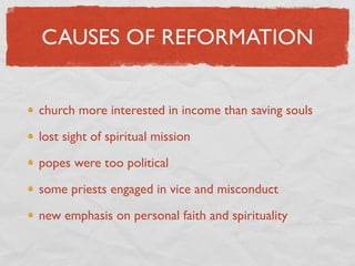 Protestant reformation notes | KEY