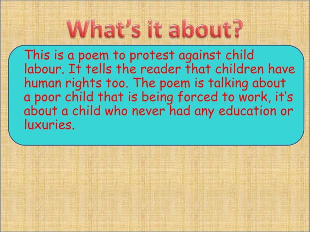 An Anthology of Protest Poems and their meanings