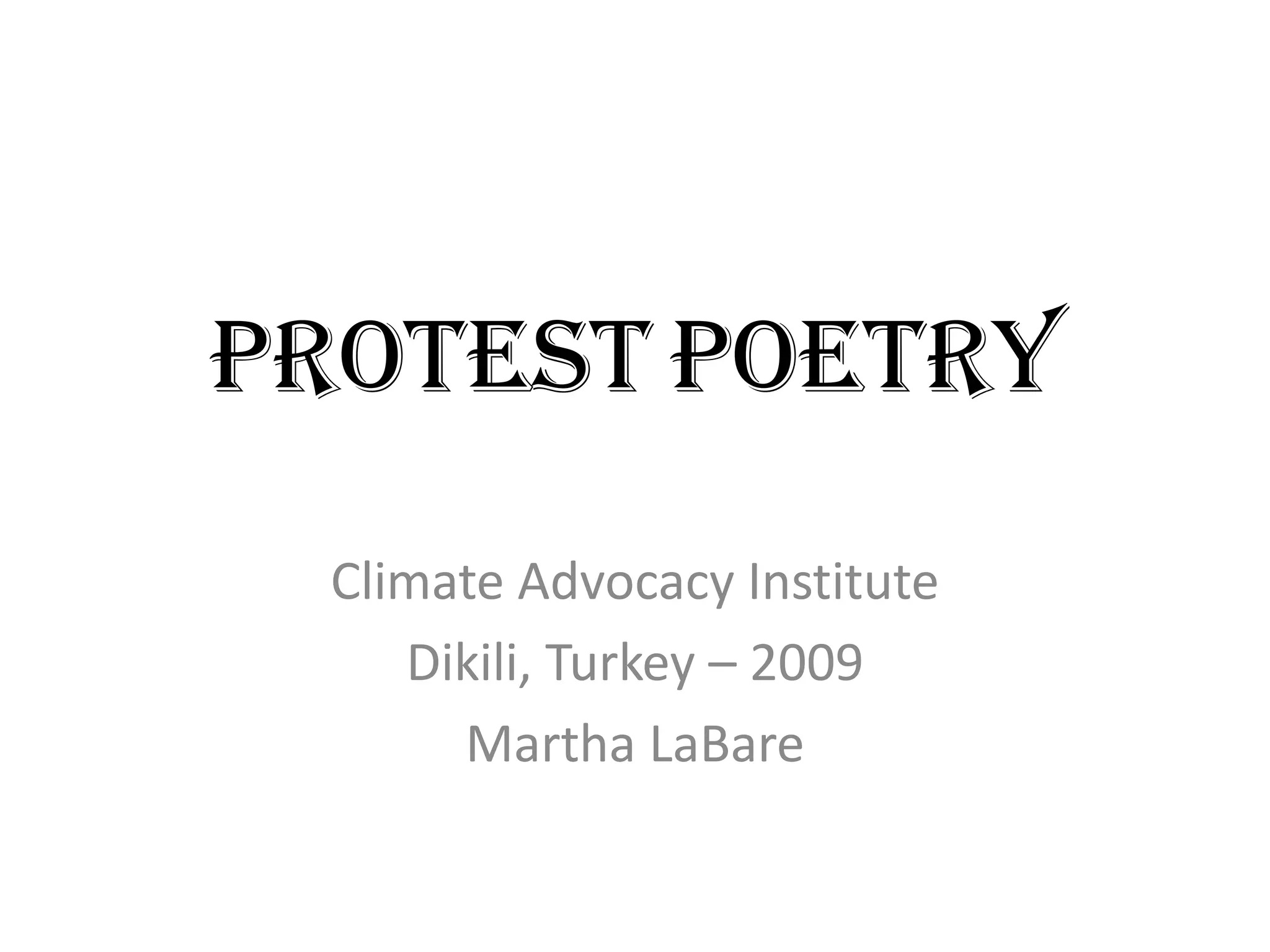 Introduction to Protest Poetry | PPTX