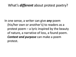 Introduction to Protest Poetry | PPTX