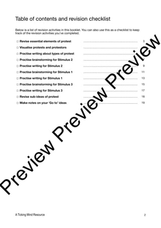 Protest - Student Revision Booklet For VCE English | PDF