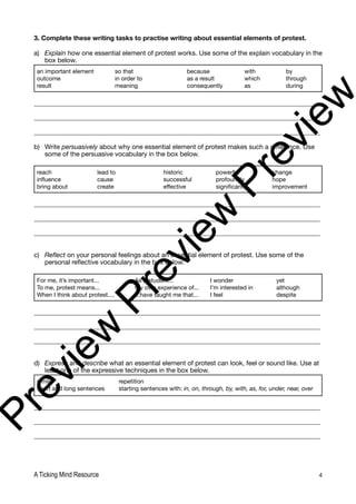 Protest - Student Revision Booklet For VCE English | PDF