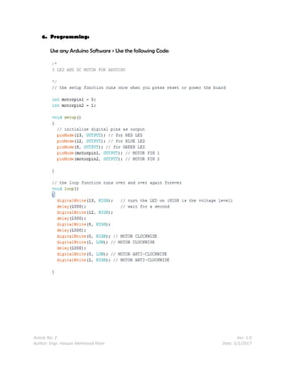 PROTEUS : ARDUINO PROJECT FOR LED N DC MOTOR | PDF | Desktop Publishing ...