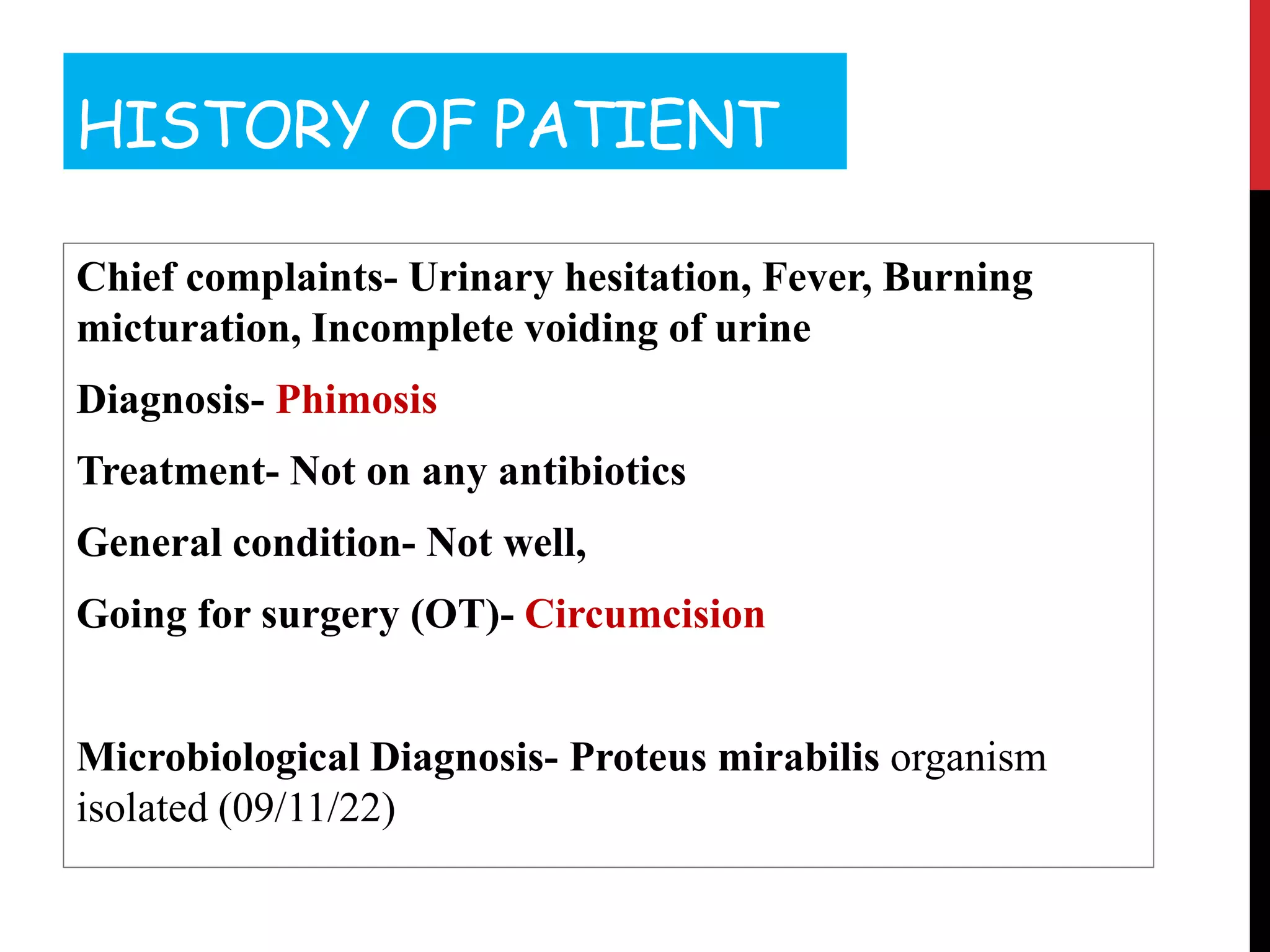 Clinical case presentation, Proteus mirabilis.pptx