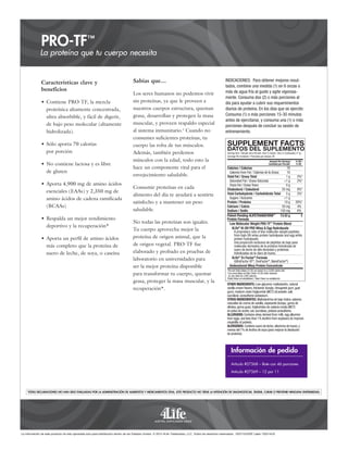 4Life Pro Tf - Ficha Técnica | PDF