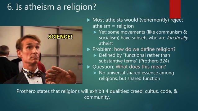 HUM10: World Religions Prothero Atheism | PPTX | Atheism | Religion ...