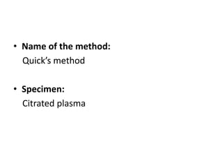 Prothrombin time | PPTX