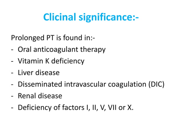 Prothrombin time | PPTX | Blood Disorders | Diseases and Conditions