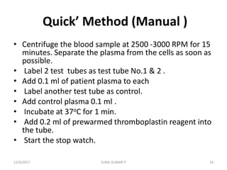 Prothrombin time and aptt | PPTX