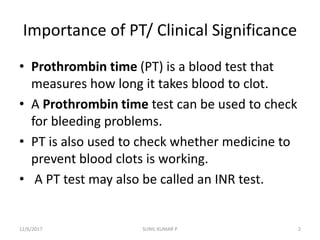 Prothrombin time and aptt | PPTX
