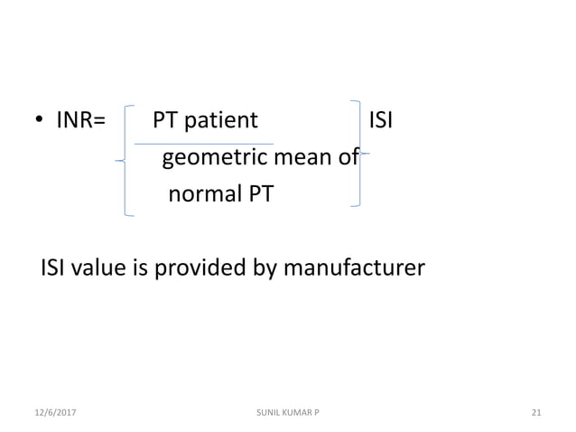 Prothrombin time and aptt