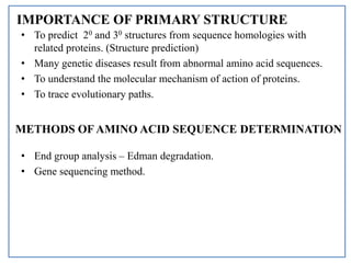 Primary Structure Of Proteins