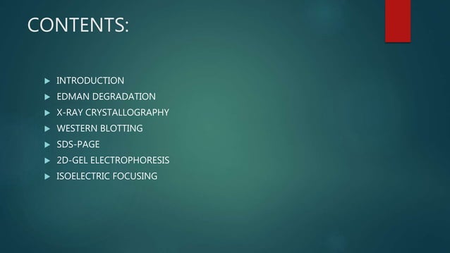 METHODS TO DETERMINE PROTEIN STRUCTURE | PPTX | Chemistry | Science