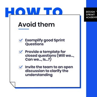 Design Sprint Questions - Pro Tips | PDF