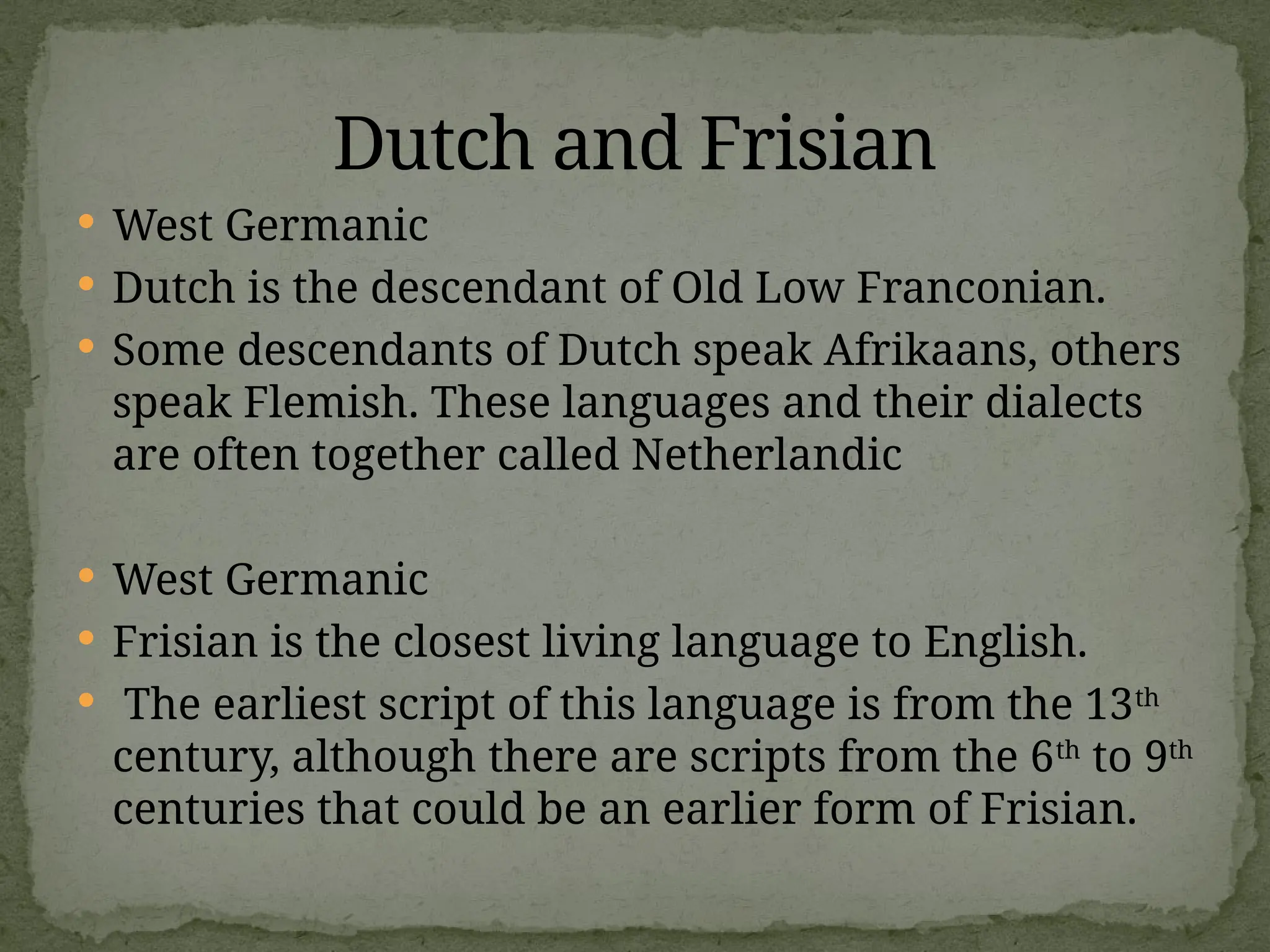 Proto-Germanic Languages - History of English Language | PPT