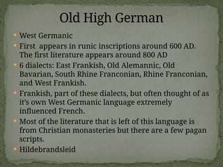 Proto-Germanic Languages - History of English Language | PPT