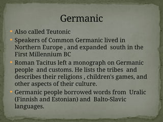 Proto-Germanic Languages - History of English Language | PPT