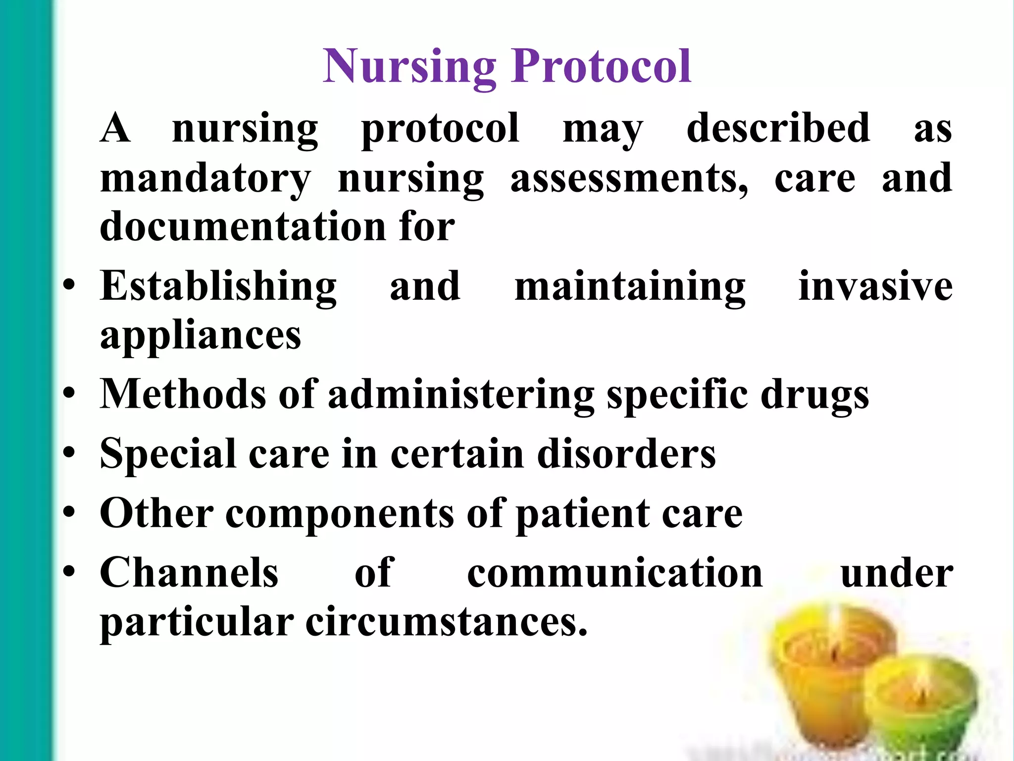 Protocals in emergency nursing | PPTX