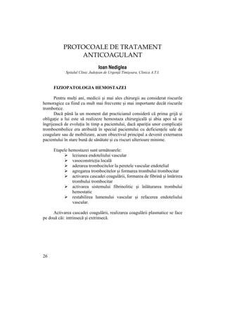Protocoale de tratament anticoagulant | PDF