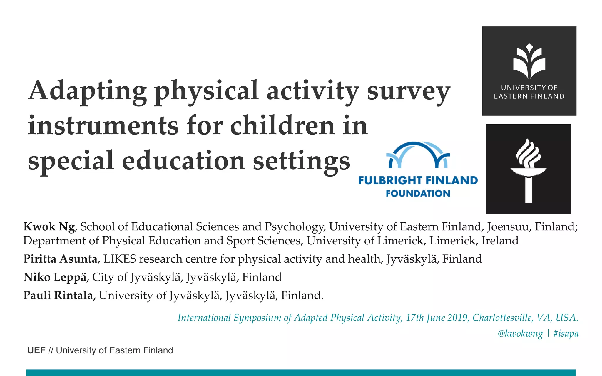 Adapting physical activity survey instruments for children in special ...