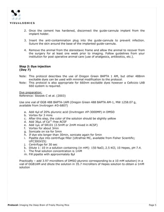 Protocol: Imaging the Deep Brain of Freely Moving Mice | PDF