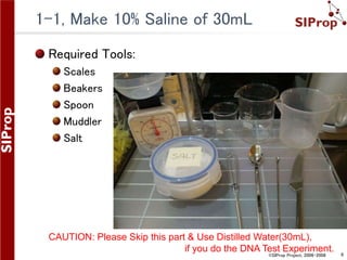 Protocol of the DNA Extraction in Kitchen | PPTX