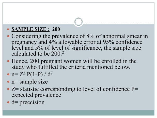 Thesis protocol the pap smear in pregnancy | PPTX