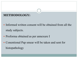 Thesis protocol the pap smear in pregnancy | PPTX