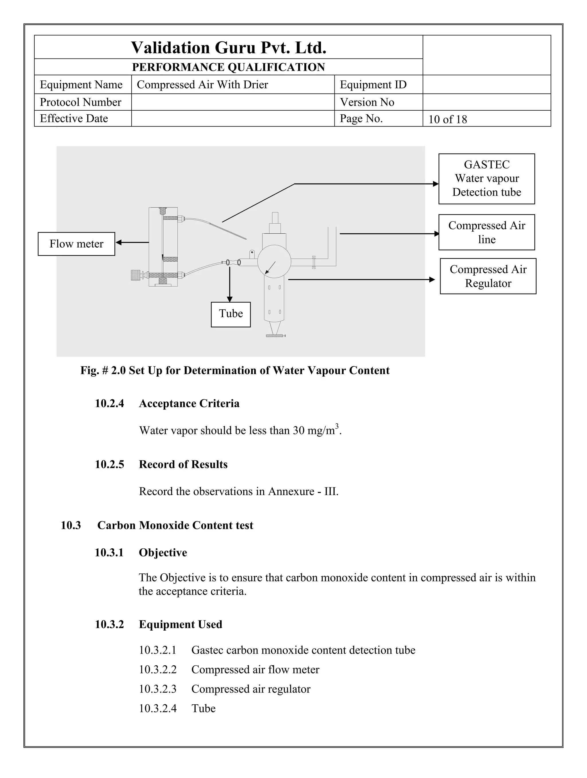 Protocol for compressed air validation | PDF