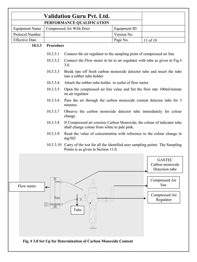 Protocol for compressed air validation | PDF