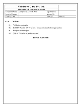 Protocol for compressed air validation | PDF