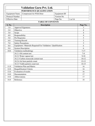 Protocol for compressed air validation | PDF