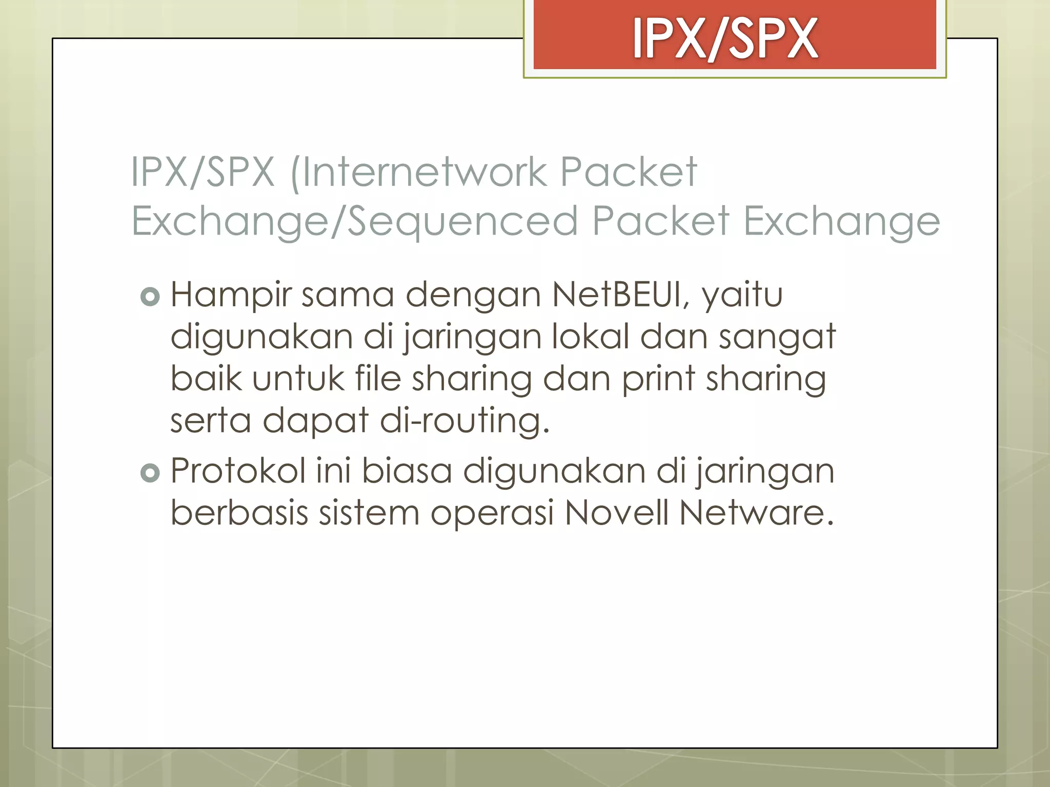 Protocol jaringan komputer | PPTX