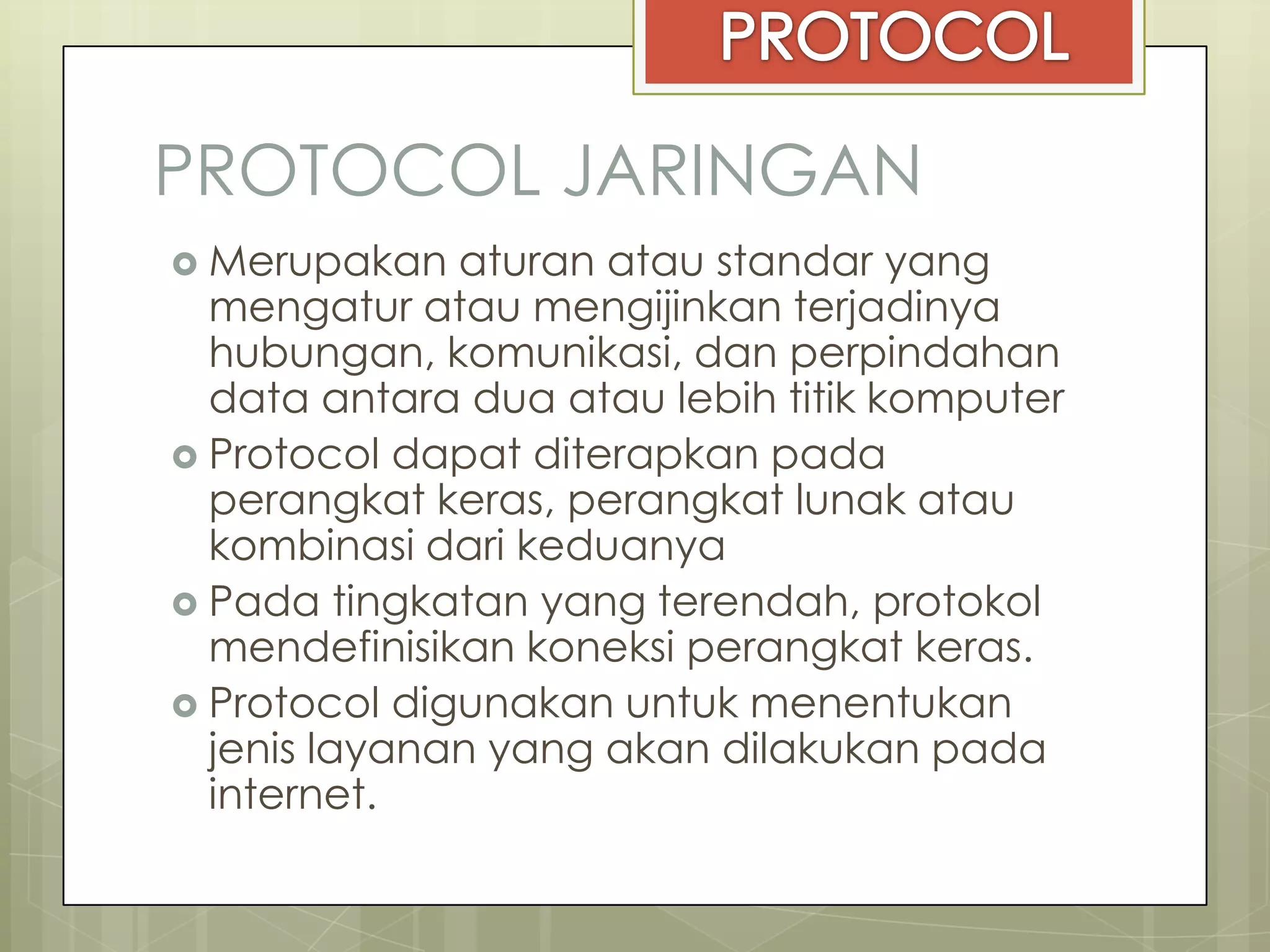 Protocol jaringan komputer | PPTX