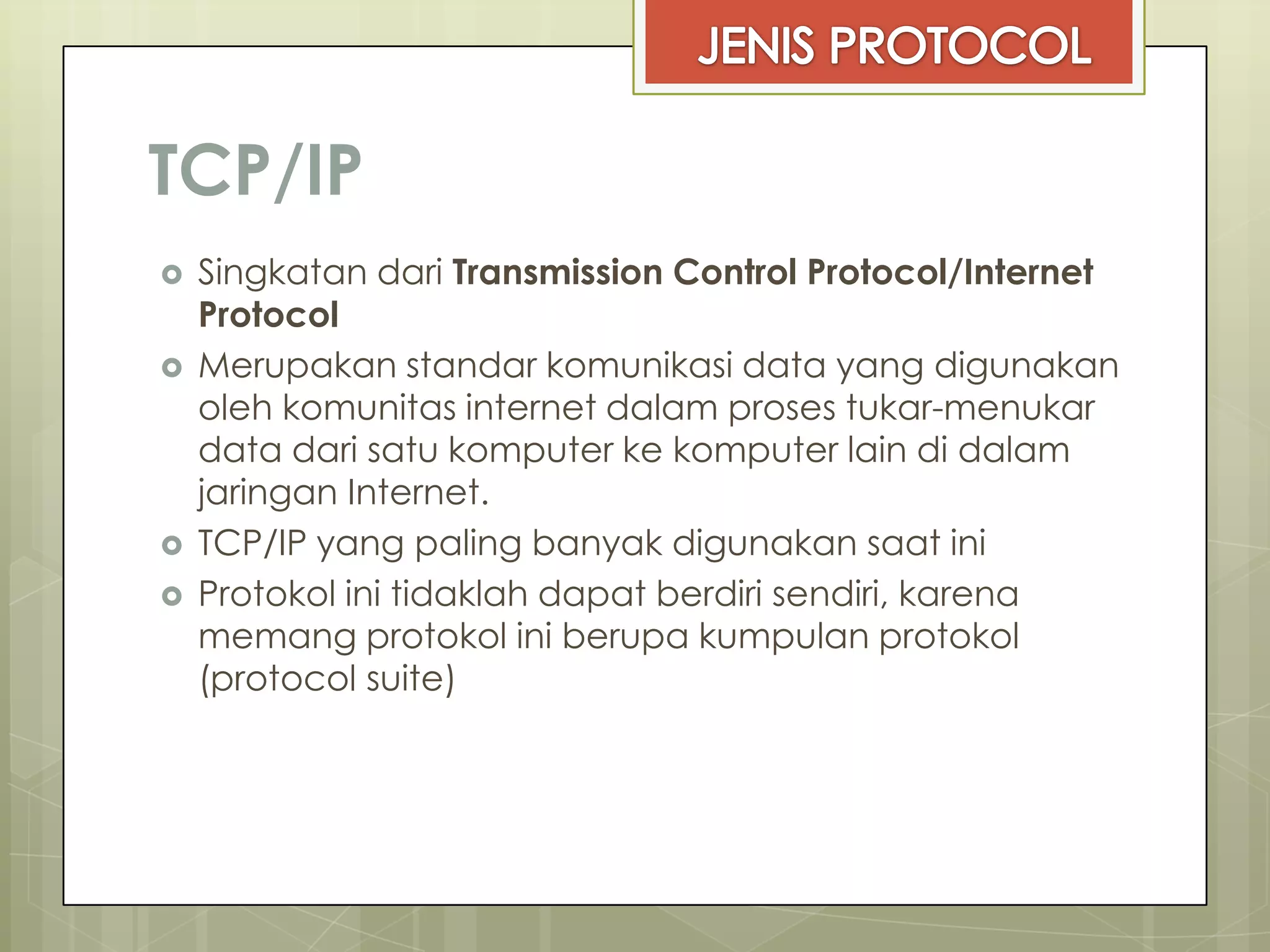 Protocol jaringan komputer | PPTX