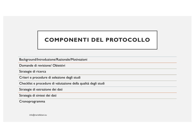 Scrivere il protocollo di revisione sistematica | PDF