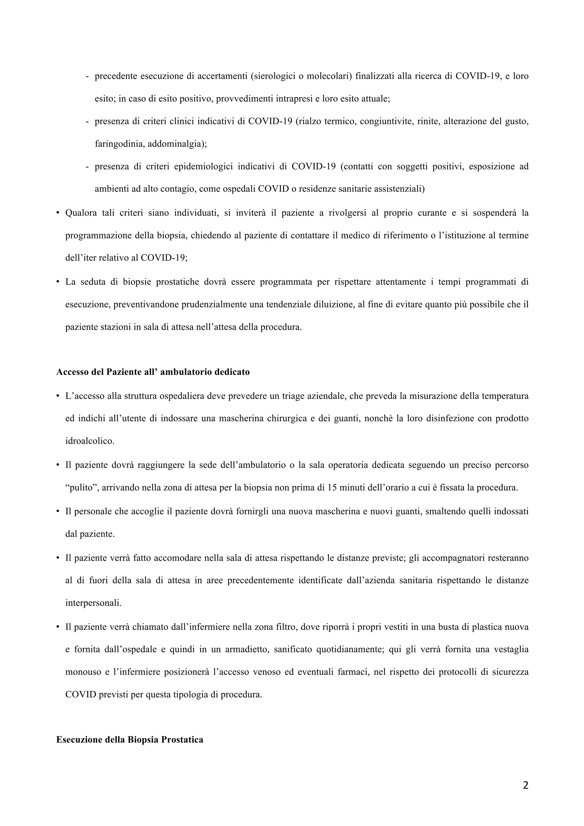 Protocollo biopsie prostatiche fase 2 | PDF