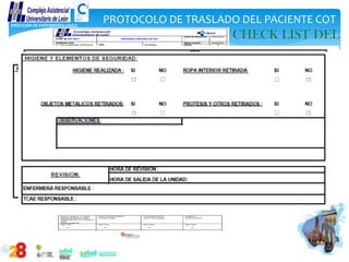 Check-list de seguridad de los pacientes de una unidad de enfermería ...