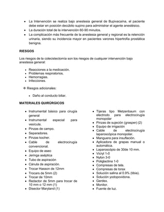 Protocolo de colelap | DOCX