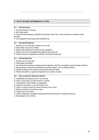 Protocolo de gallahue | PDF