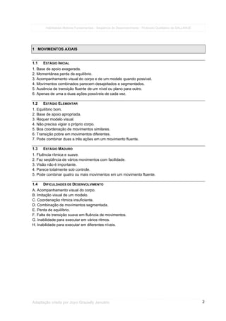 Protocolo de gallahue | PDF