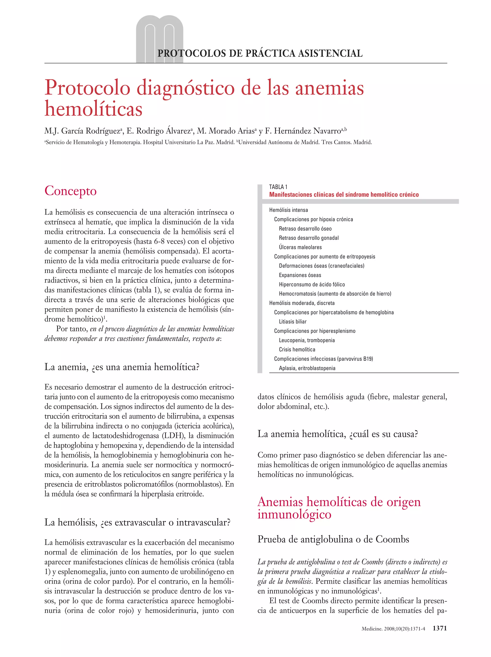 Protocolodiagnosticodeanemiashemoliticas | PDF