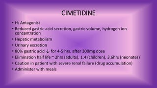 Protocol of use for cimetidine | PPTX