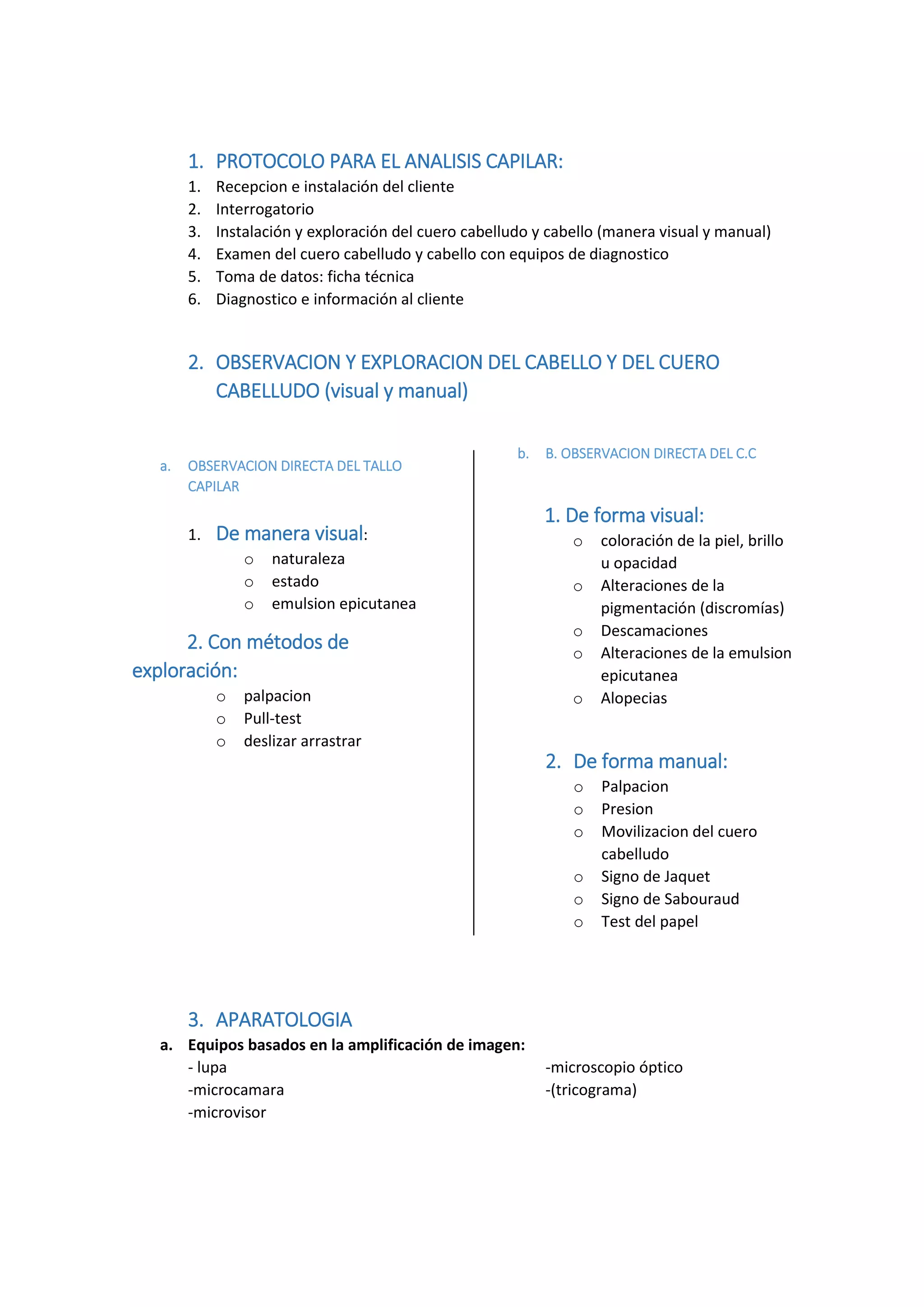 Protocolo para el analisis capilar | PDF