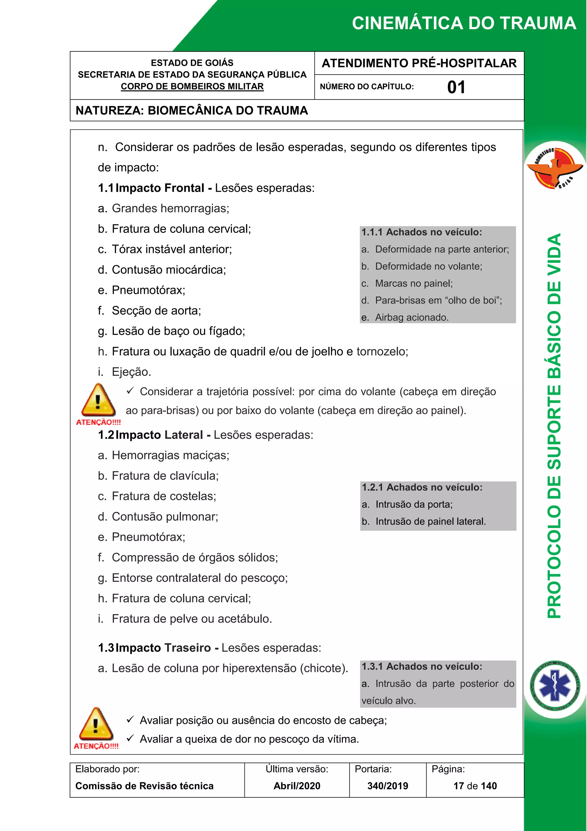 Protocolo para o Suporte Básico de Vida do CBMGO | PDF