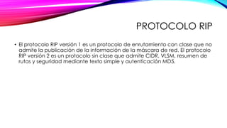 Protocolo rip- unidad 3- cisco | PPTX