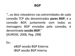 Protocolos de Roteamento BGP IGP EGP | PPSX