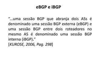 Protocolos de Roteamento BGP IGP EGP | PPSX