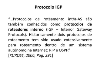 Protocolos de Roteamento BGP IGP EGP | PPSX