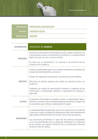 Protocolos de actuación. Residencias de personas mayores. Servicio ...